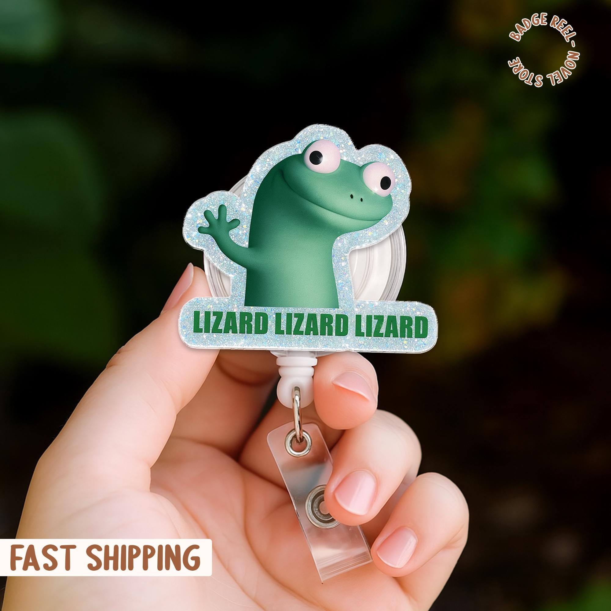 Viral Tiktok Lizard Badge Reel – Funny Gecko ID Holder, Trendy Nurse ...