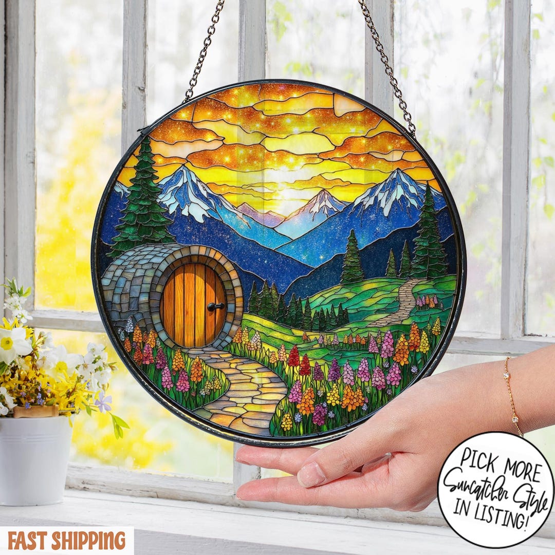 The Shire Stained Glass Suncatcher, Sunshine House Acrylic Decor ...