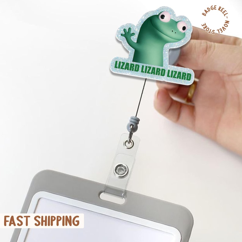 Viral Tiktok Lizard Badge Reel – Funny Gecko ID Holder, Trendy Nurse ...