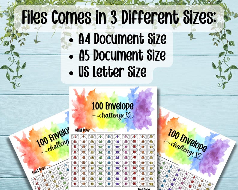 100 Envelope Challenge | US Standard | A4 | A5 | Budgeting, Cash ...