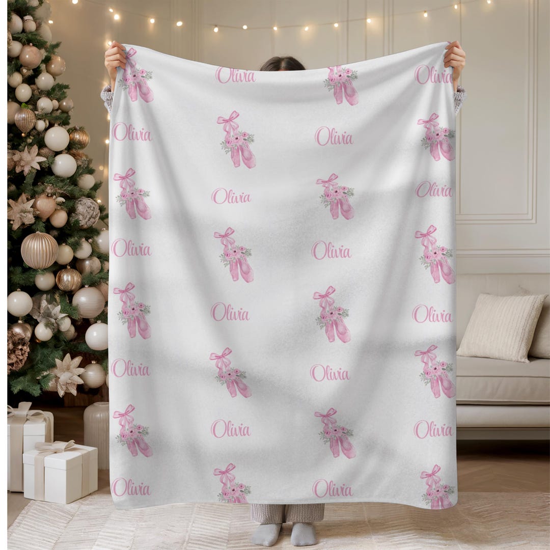 Ballerina Personalized Blanker Girls Name Sherpa Throw, Baby Name ...