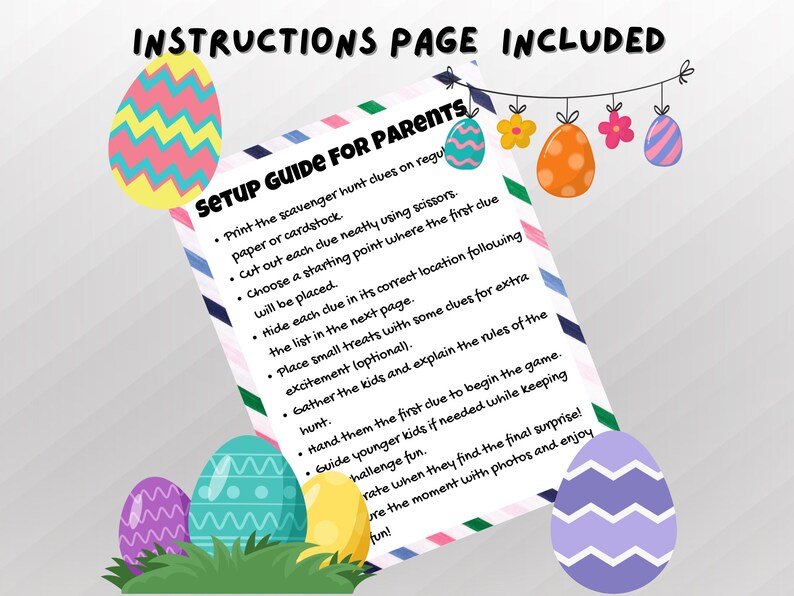 Easter Scavenger Hunt for Kids, Indoor Treasure Hunt Clues, Fun Easter ...