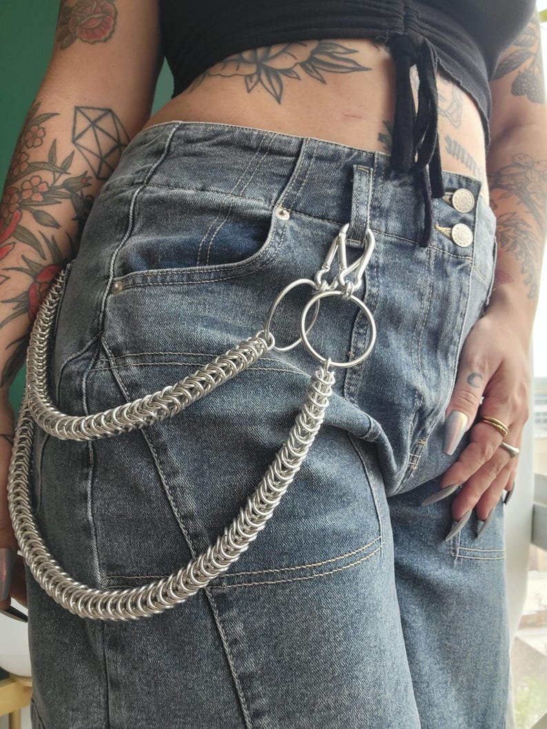 Chainmail Wallet Chain - Box Weave Belt Chain - Etsy
