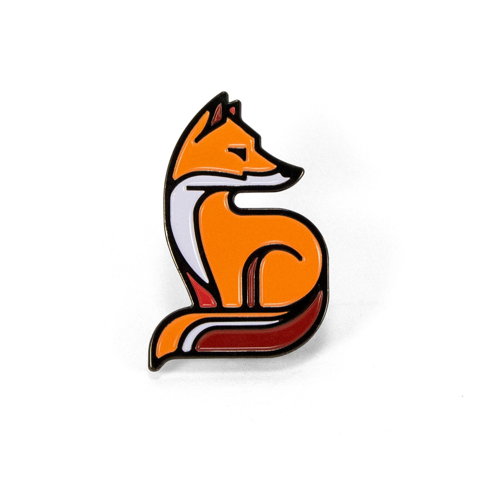 Fox - Soft Enamel Pin W/ Black Rubber Pin Clutch - Etsy
