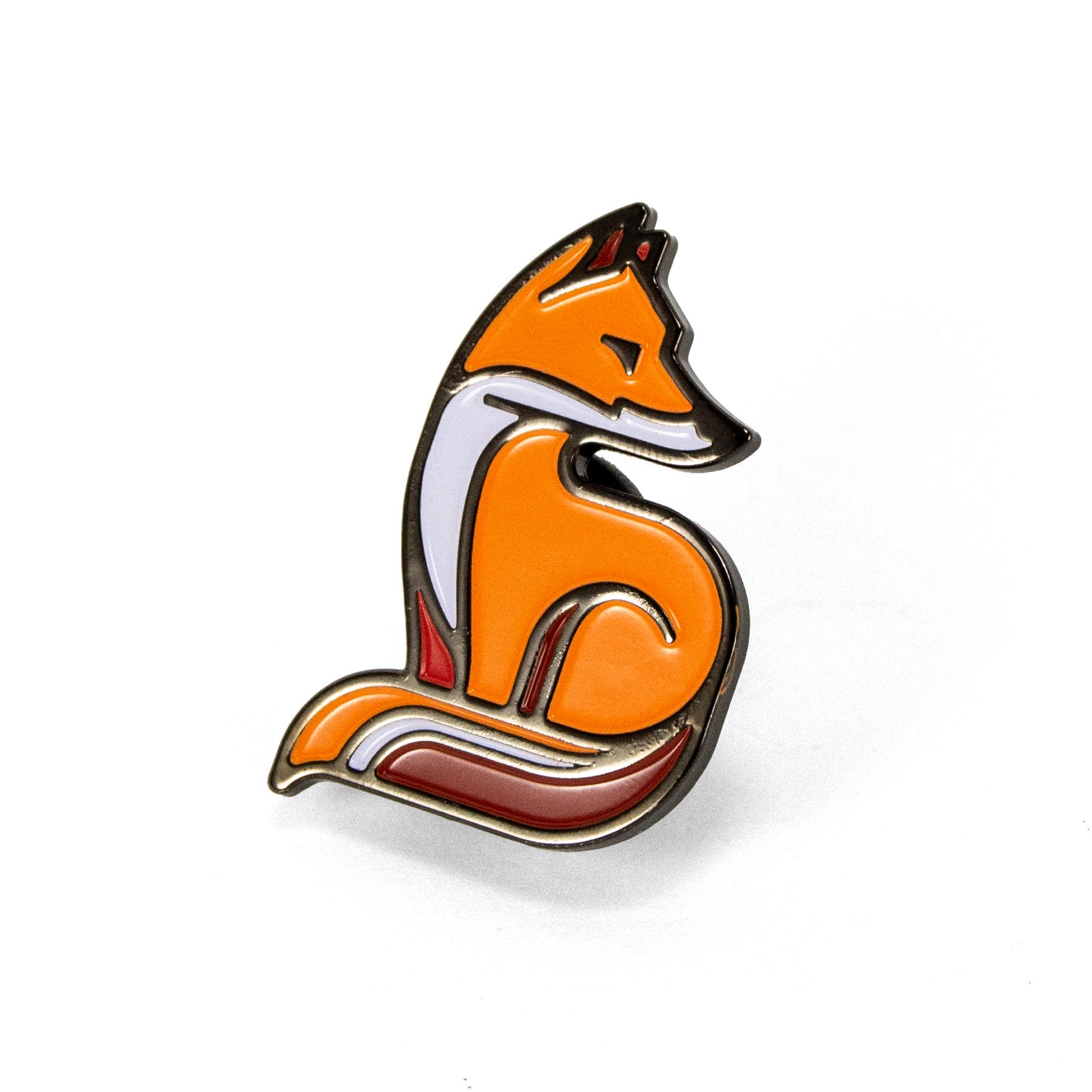 Fox - Soft Enamel Pin W/ Black Rubber Pin Clutch - Etsy