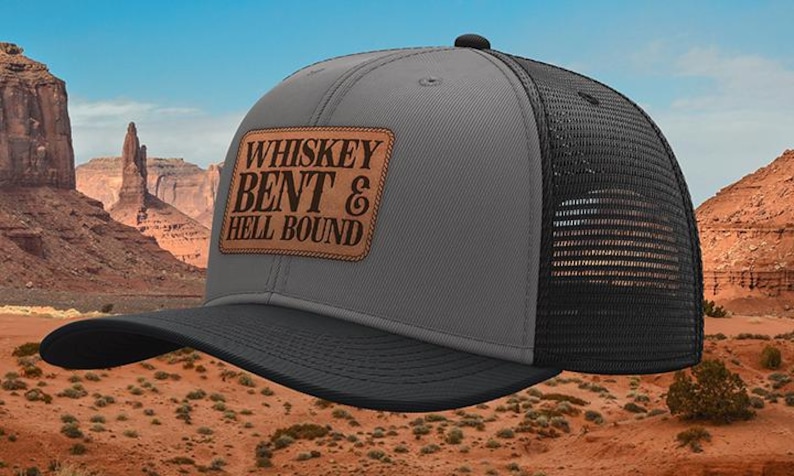 Whiskey Bent and Hell Bound SVG File for Hat Patches | Digital Download for Cricut, Silhouette ...
