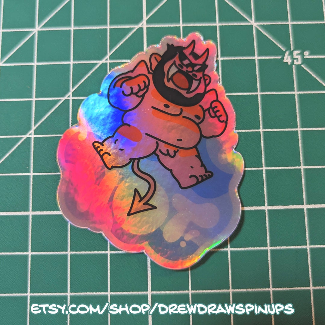 Hot Stuff Holographic Sticker - Etsy