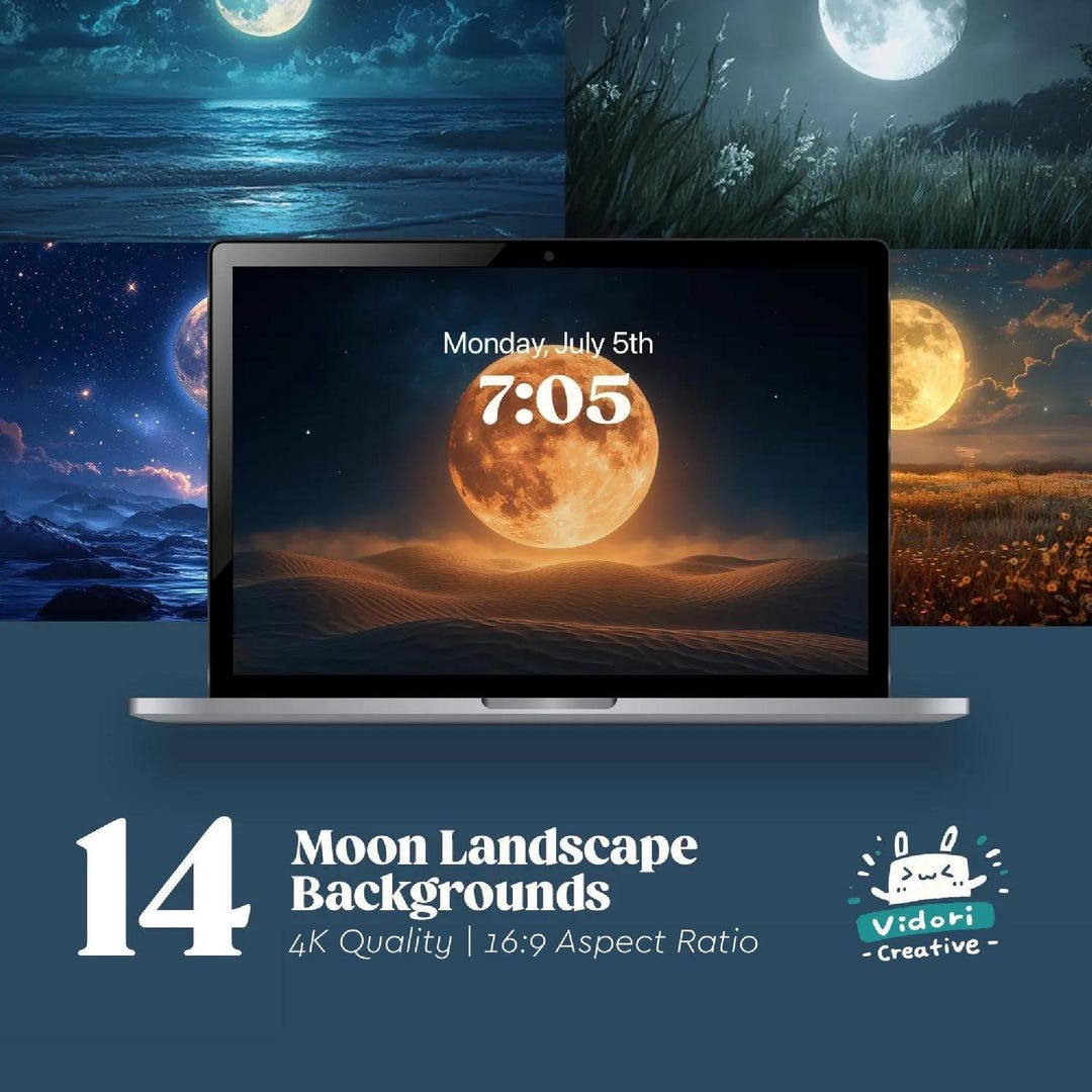 Stunning Sky and Moon Landscape Desktop Screensaver Wallpapers in 4K ...