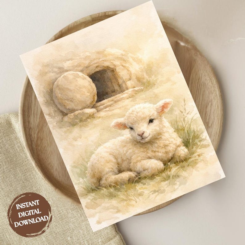 The Resurrection of Jesus Wall Art | Lamb of God Print | Empty Tomb ...