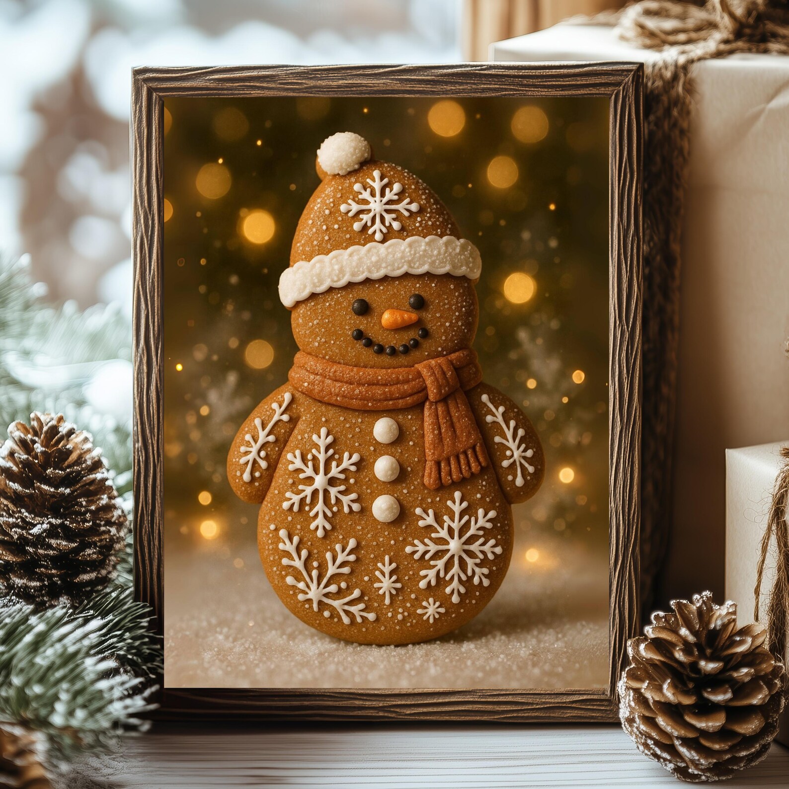 Christmas Gingerbread Wall Art Set | Festive Kitchen Decor | Holiday ...
