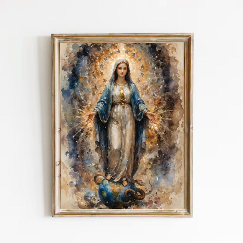 Immaculate Conception Art: Blessed Virgin Mary Catholic Print (digital ...