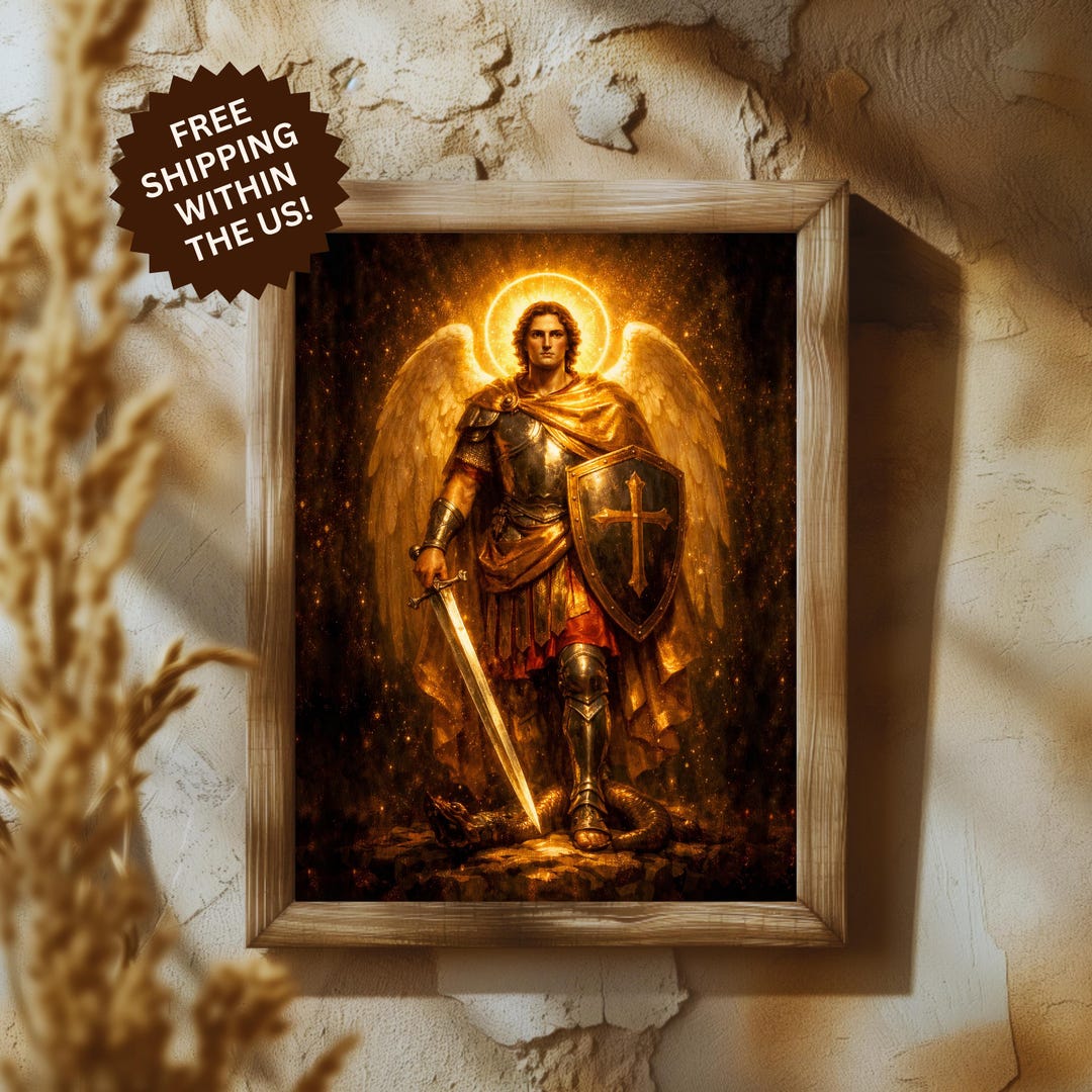 Archangel Michael Wall Art | Saint Michael Catholic Artwork | Religious ...