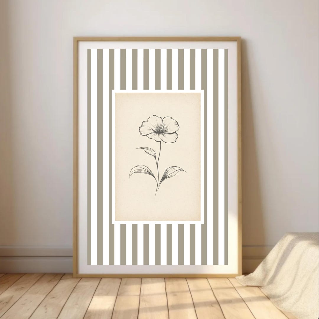 Minimalist Single Flower Art | Line Sketch Botanical Print | Printable ...