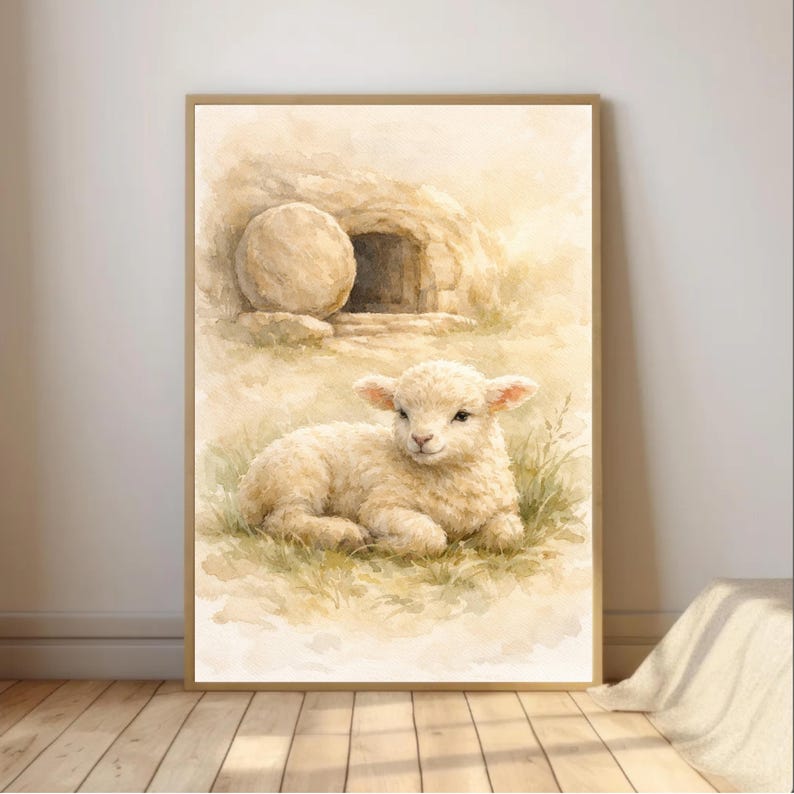 The Resurrection of Jesus Wall Art | Lamb of God Print | Empty Tomb ...