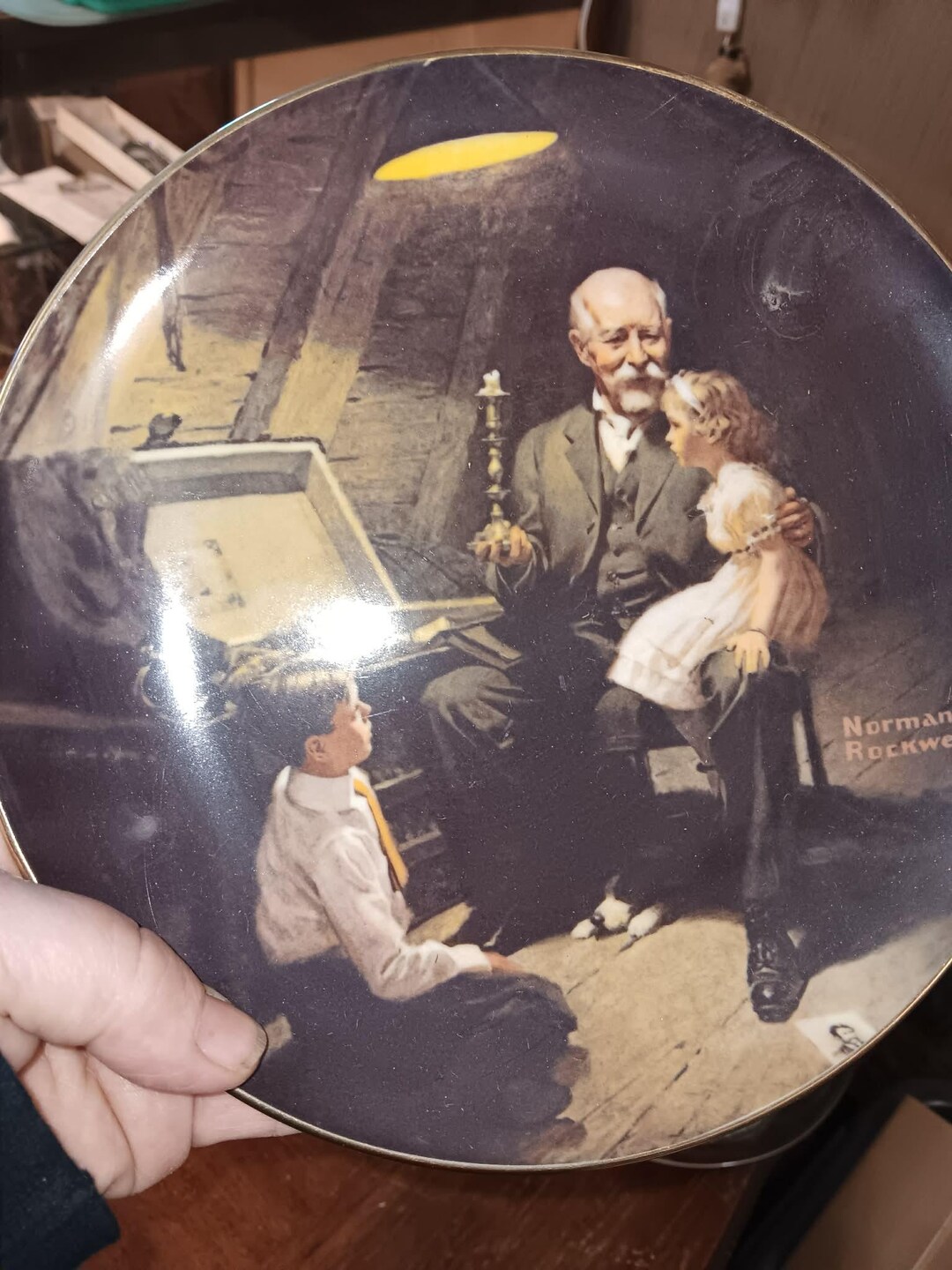 Norman Rockwell "grandpas Treasure Chest" 1983 Knowles Collector Plate ...