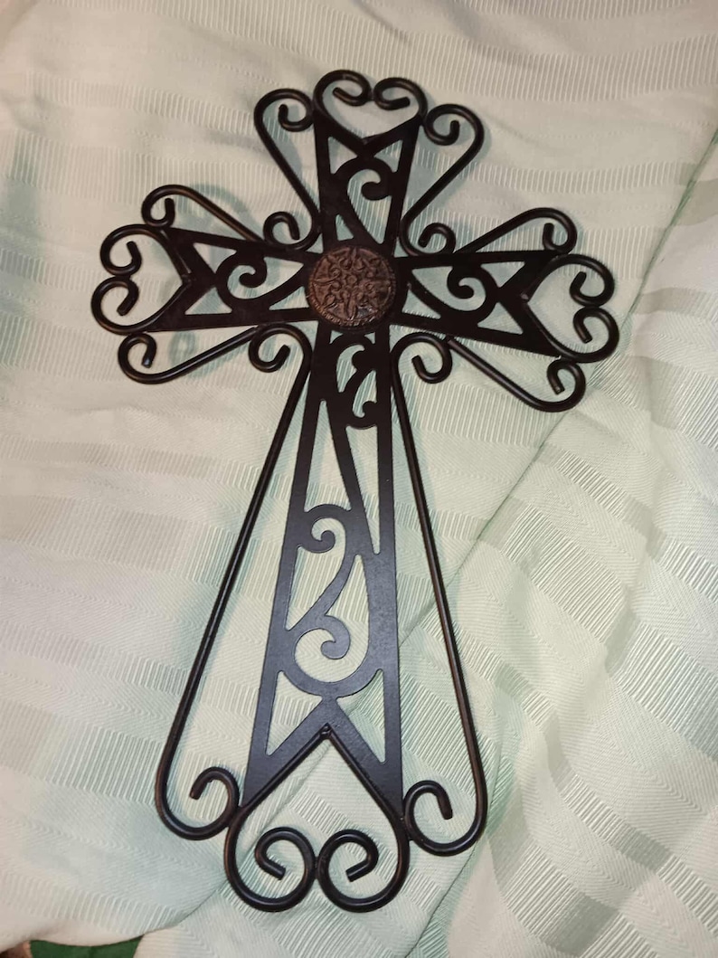 Vintage 14 X 9 Iron Cross Wall Decor - Etsy