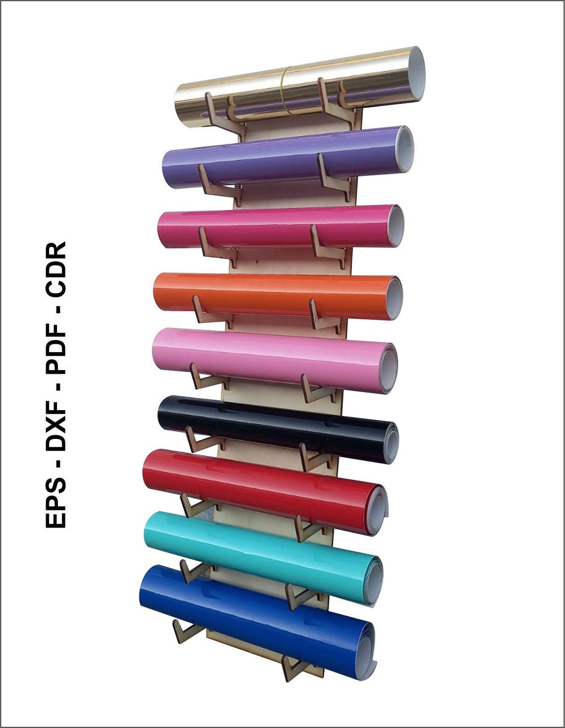 Laser Cut Vinyl Roll Holder: 9-roll Storage Rack (digital File) - Etsy
