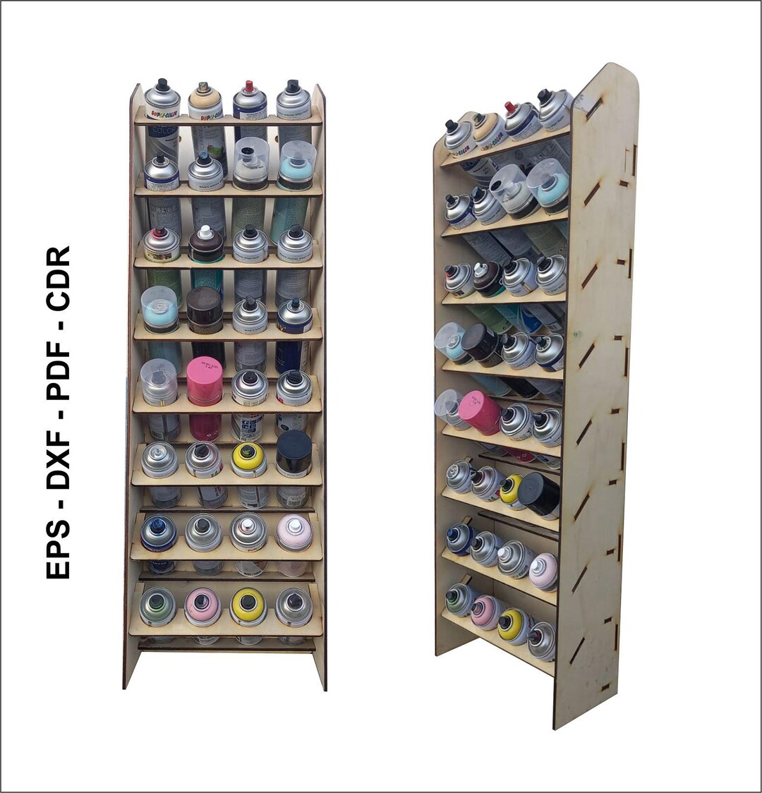 Spray Can Rack for 32 Tubes – Laser Cut Organizer File for Workshop or ...