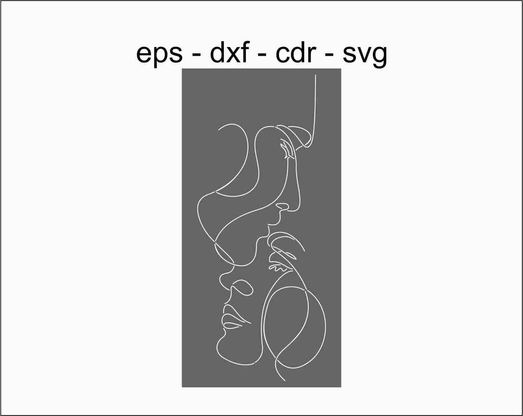 Wire Couple Wall Stencil – Minimalist Line Art Man & Woman Design – Svg ...