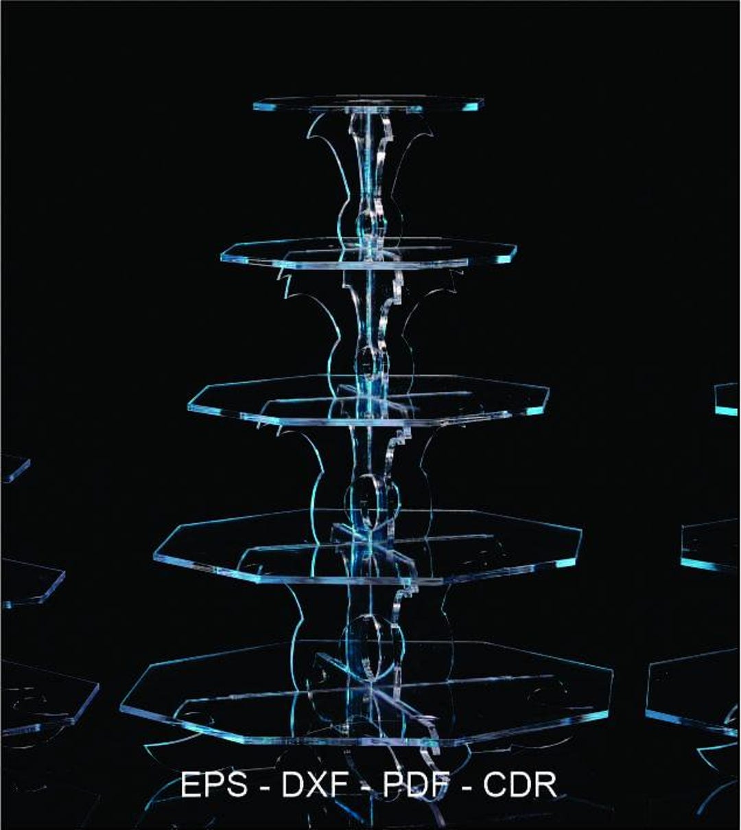 Hexagonal Cake Stand - 5-tier Laser Cut File (digital Download) - Etsy