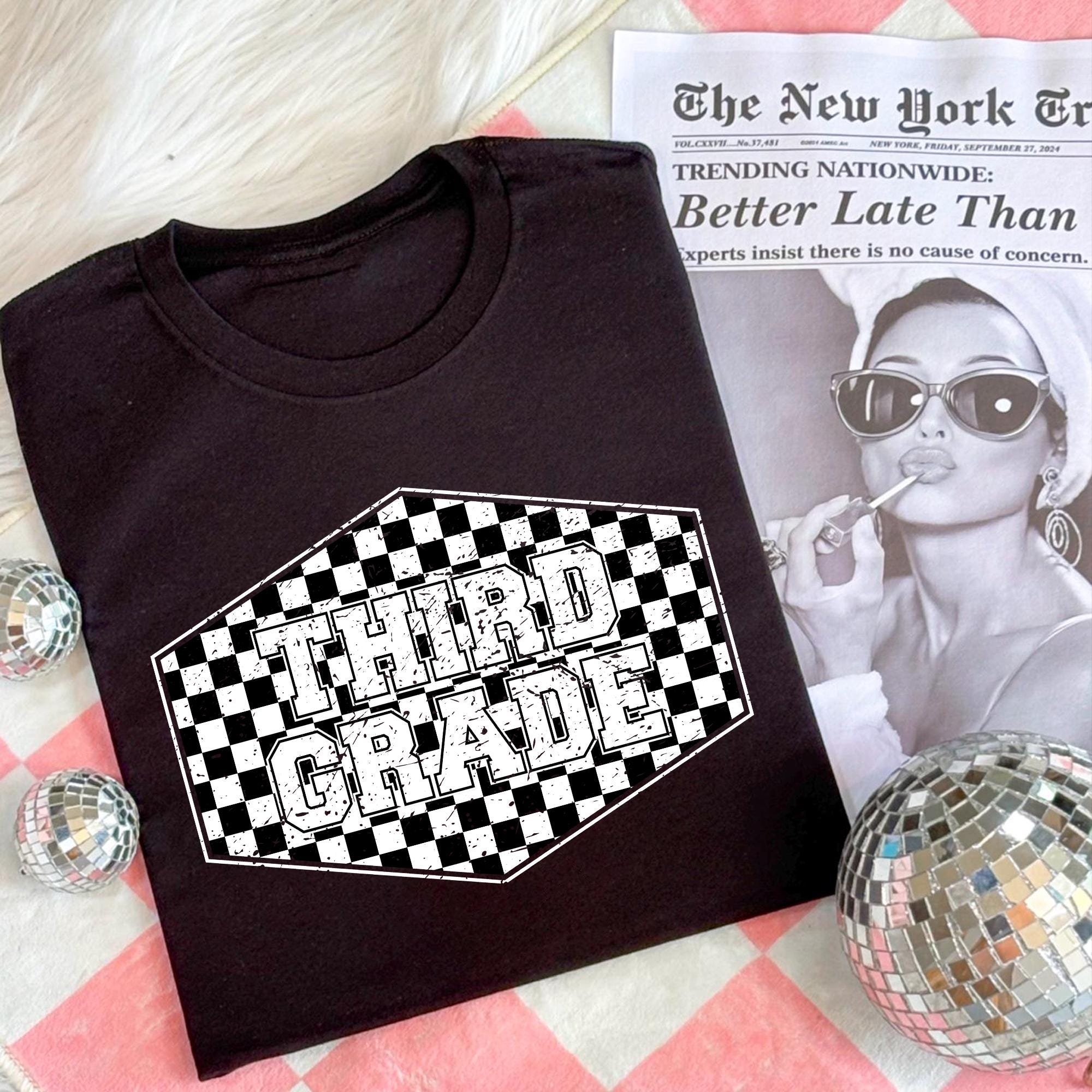 Retro Checkered Back to School Girls & Boys PNG SVG Bundle, Kinder ...