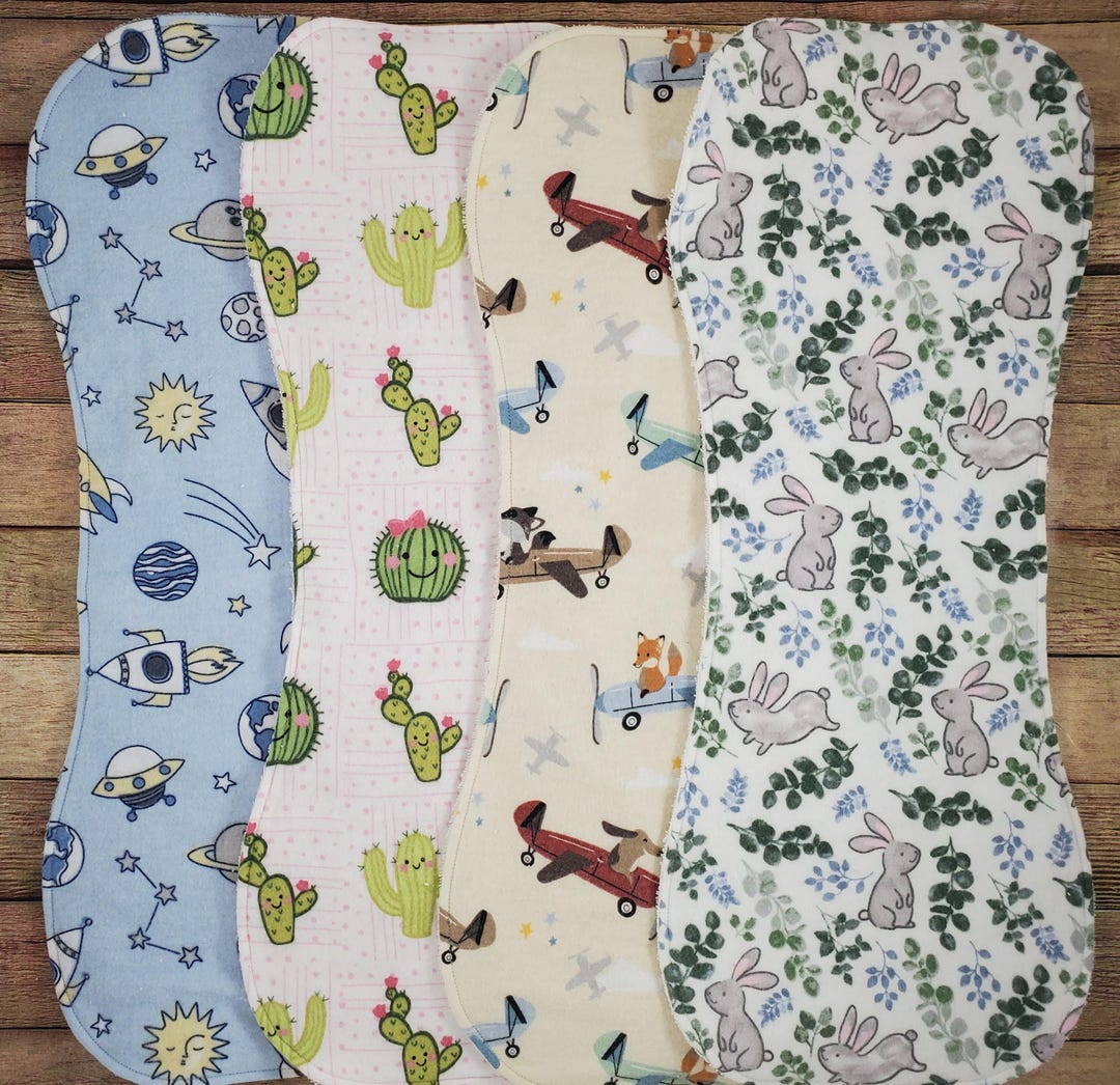 Flannel and Terry Cloth Burp Cloths - Etsy