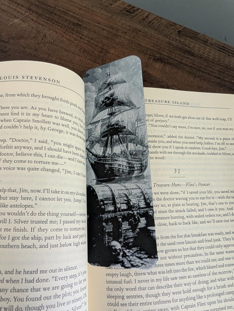Pirate Ship and Treasure Chest Bookmark - Etsy