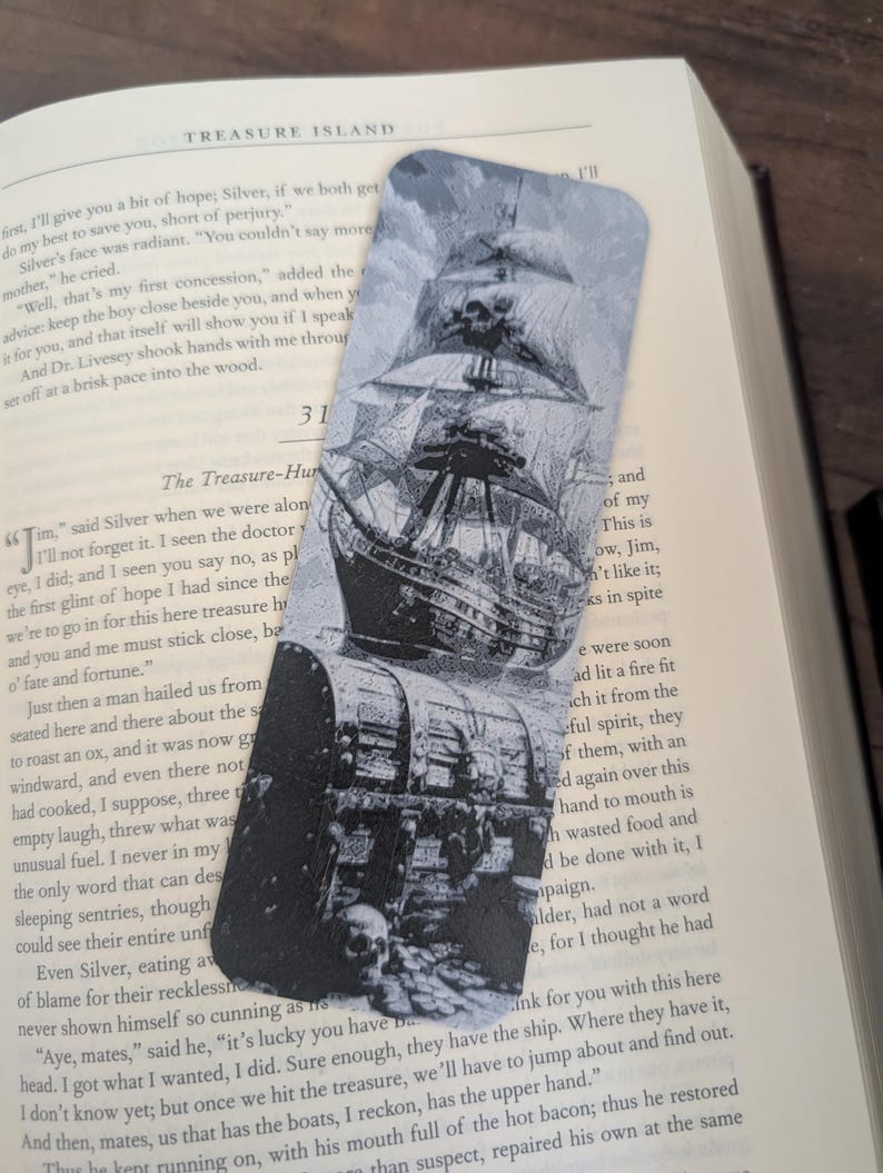 Pirate Ship and Treasure Chest Bookmark - Etsy