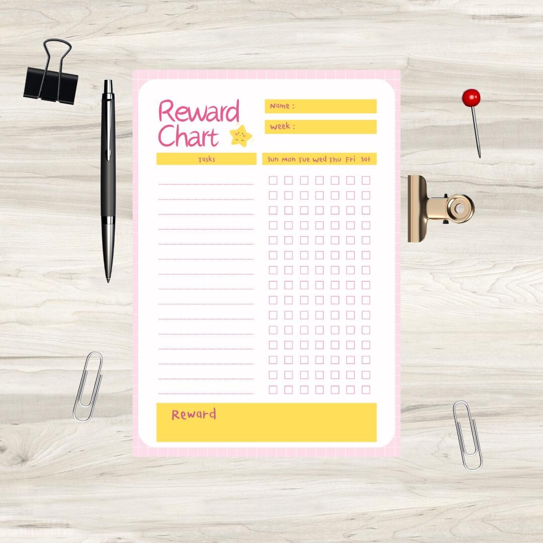 Cute Kids Reward Chart: Printable Behavior Tracker (digital Download ...