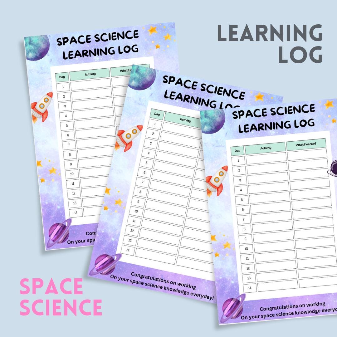 Space Science Learning Log - Etsy