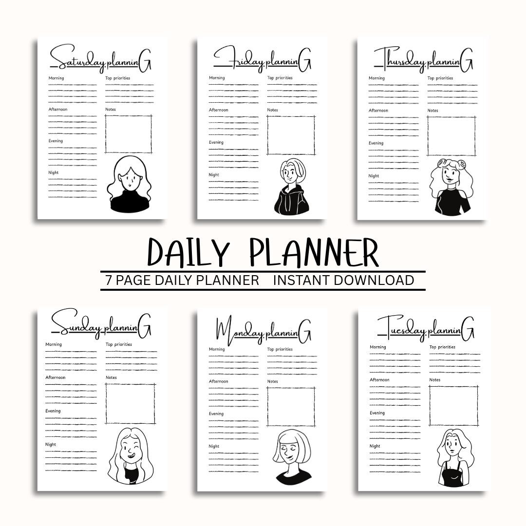 Weekly Planner Printable | Undated Weekly Schedule Template ...