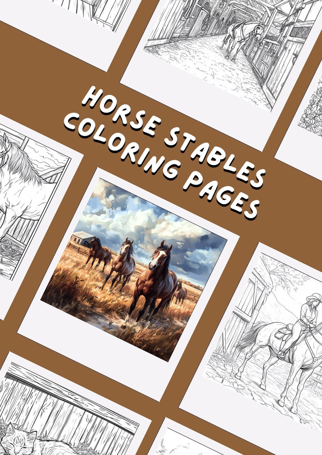 15 Page Horse Stables Coloring Pages / Coloring / Adult and Kids ...
