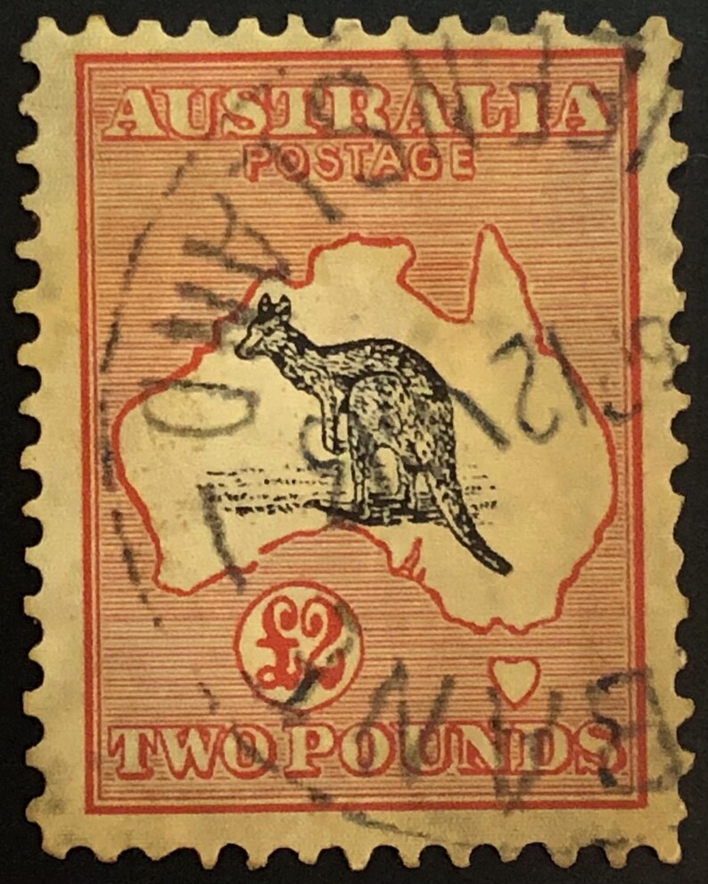 Kangaroo Australia Stamp 1913 , 2 Paunds Sg#16 First W/m - Etsy
