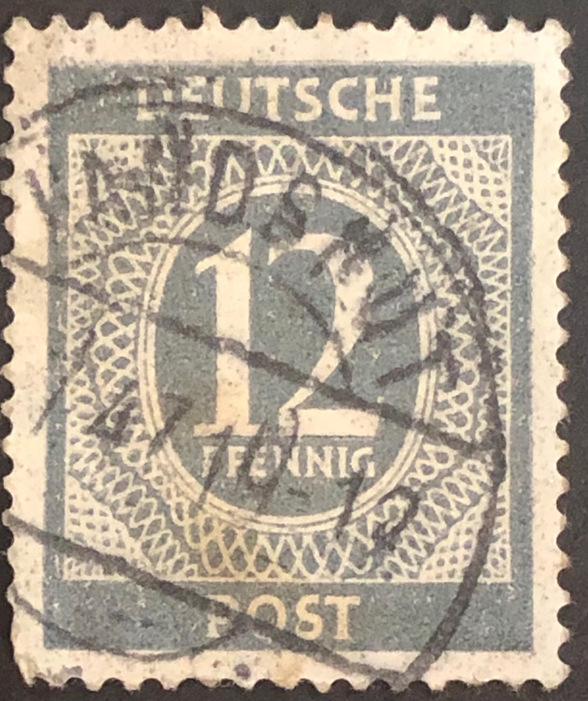 12 Pennig Deutsche Stamp , Postage Ad2 Black Cancelled Used. - Etsy