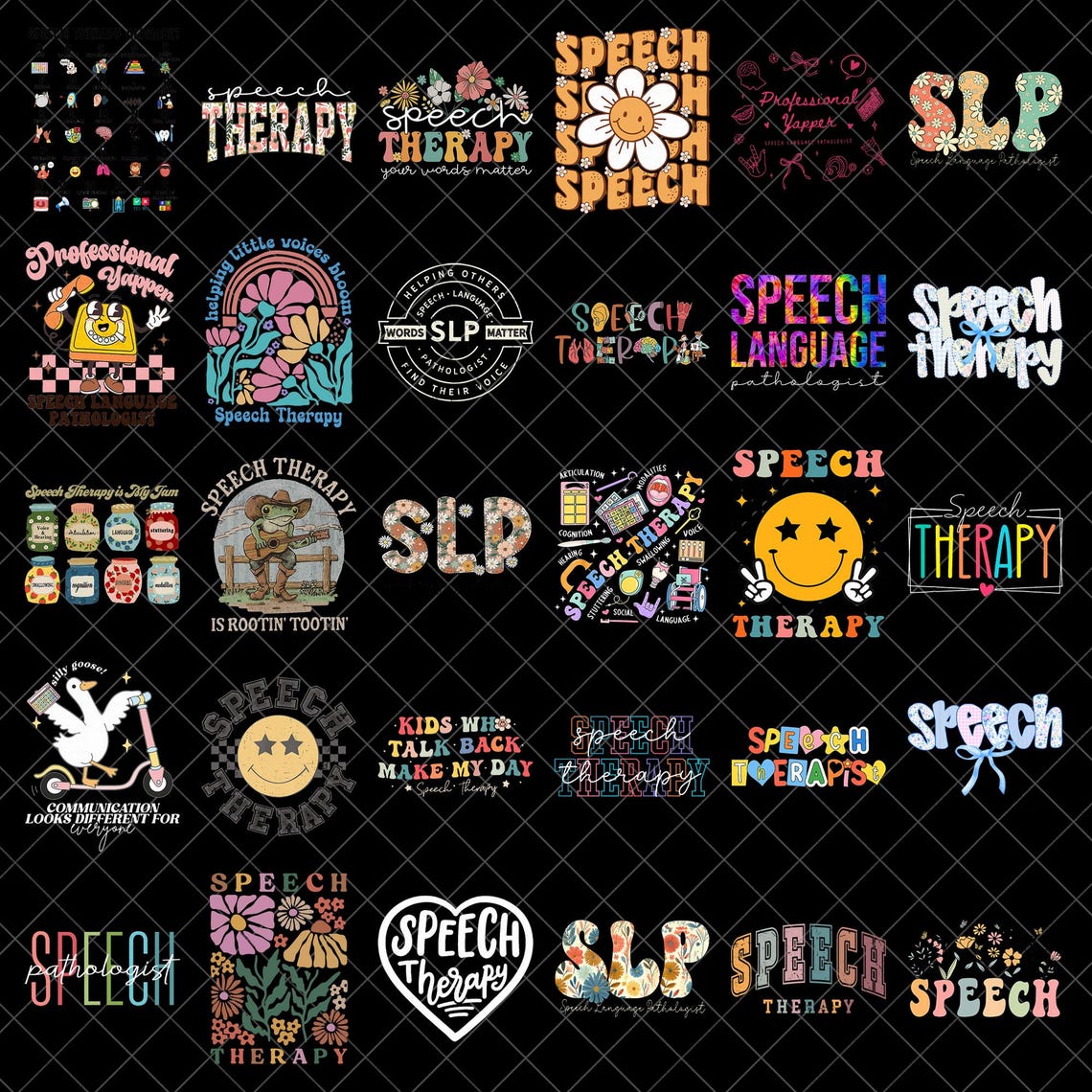 Speech Therapy PNG Bundle, SLP Png, Speech Language Pathologist Png ...