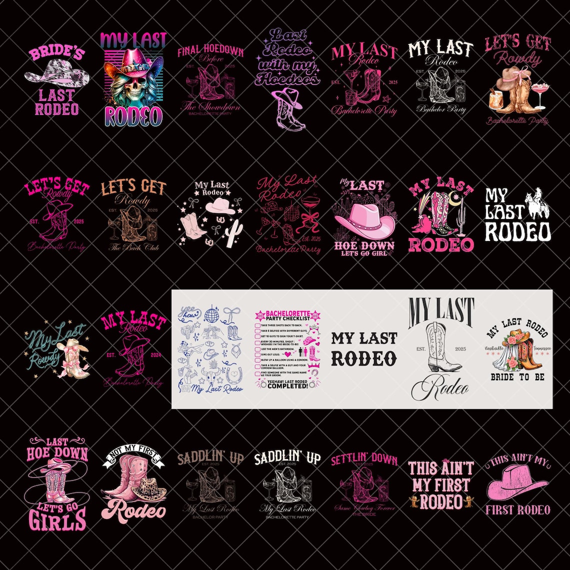 My Last Rodeo PNG Bundle, Bachelorette Party PNG, Bride Cowgirl Western ...