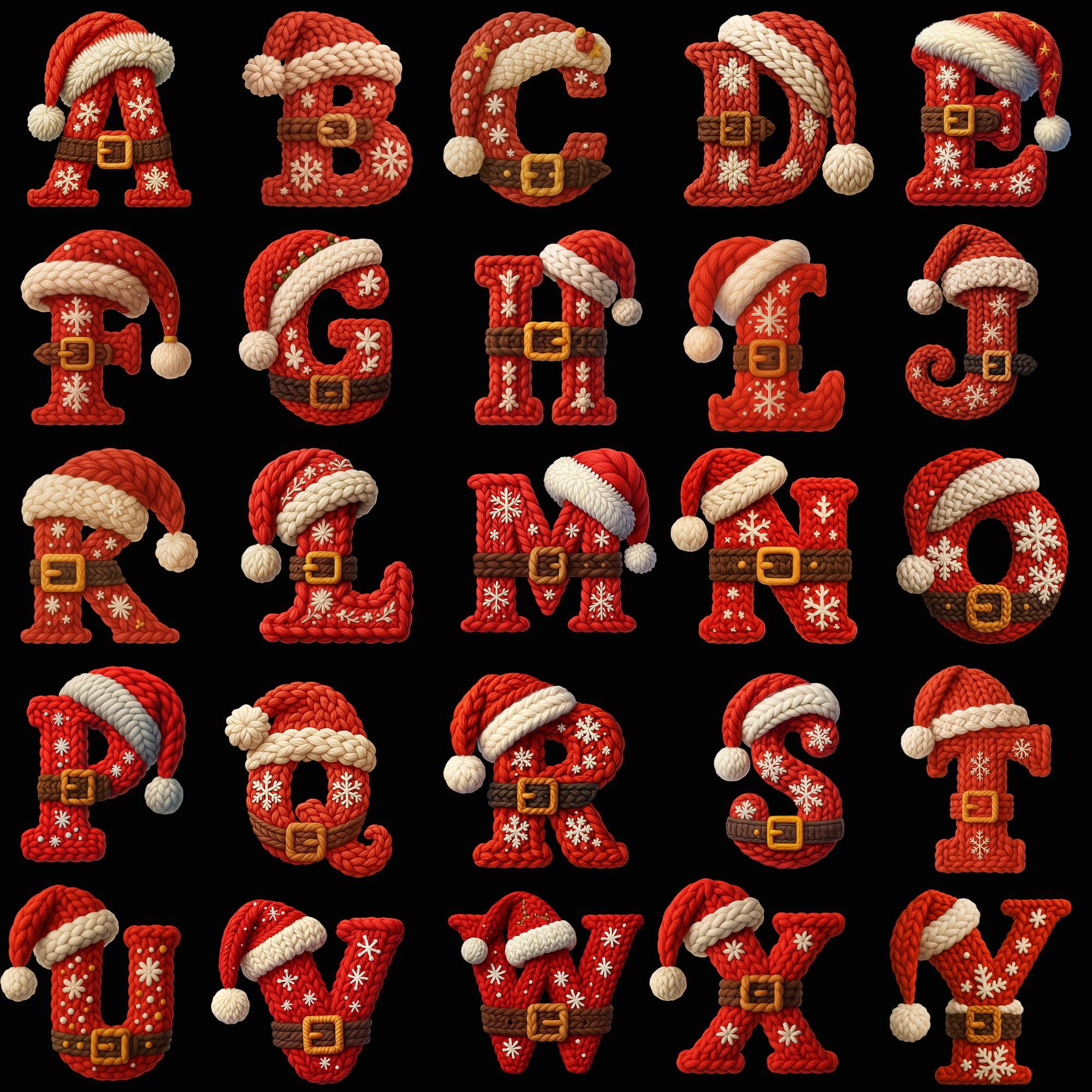 Christmas Alphabet Clipart Png,festive Letters & Numbers Set, Holiday ...