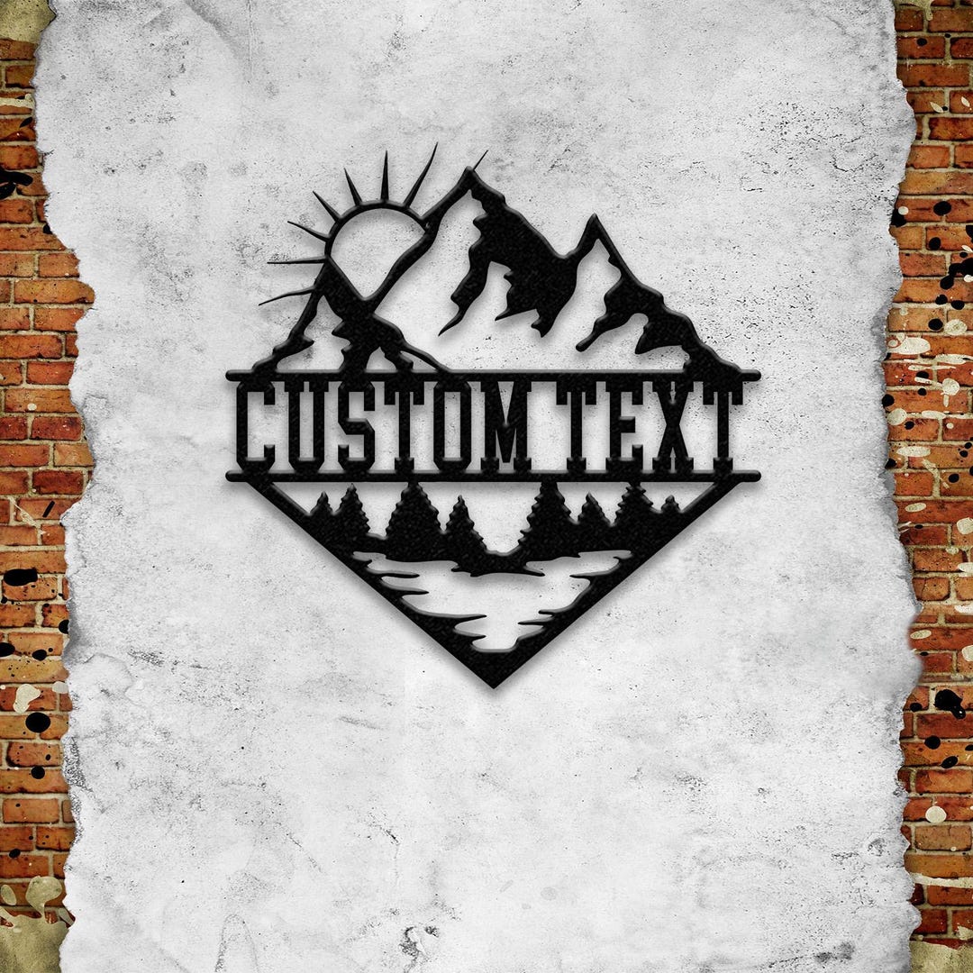 Personalized Mountain Forest Metal Sign, Custom Nature-inspired Wall ...