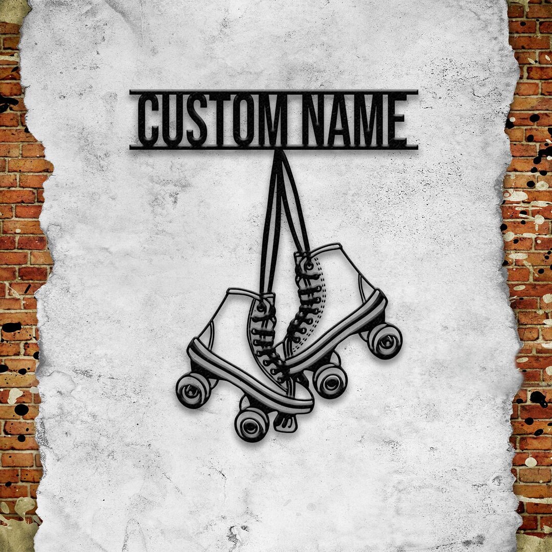 Custom Metal Roller Skate Sign With LED Lights – Personalized Roller ...