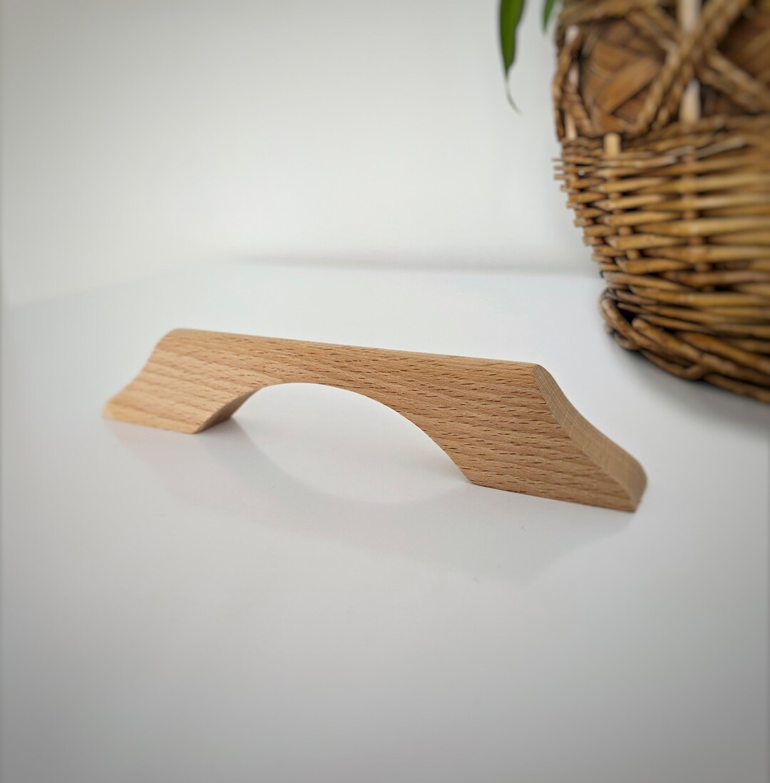 Wood Cabinet Pulls Natural Wood Drawer Pulls, Mid Century Modern Drawer ...