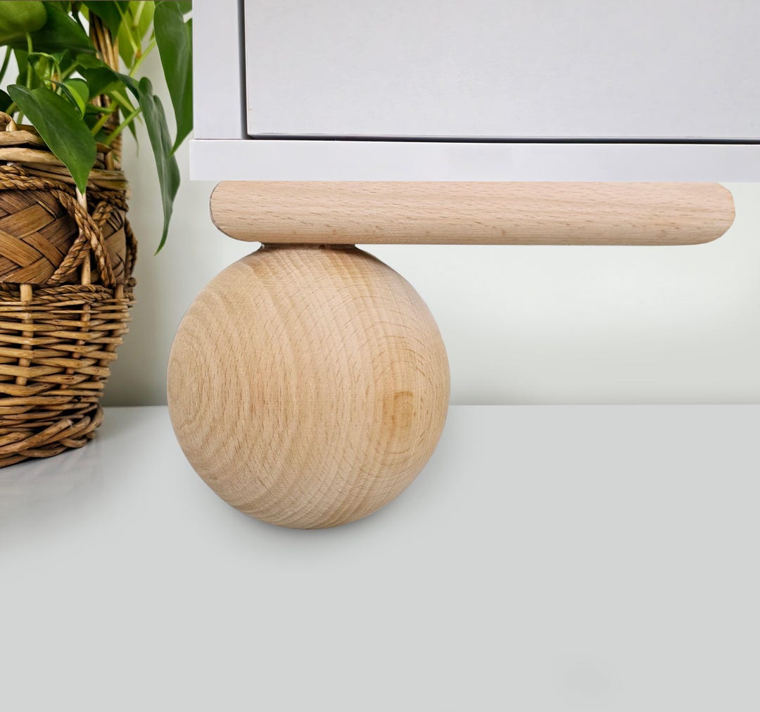 Beech Wood Ball Furniture Legs: IKEA Hack, Mid-century Modern Style - Etsy