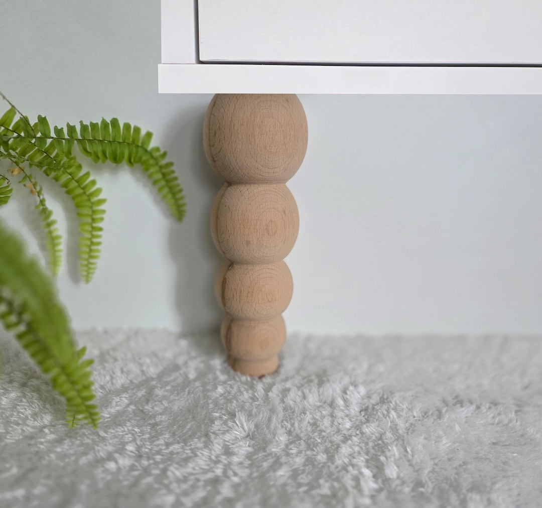 Natural Wood Ball Furniture Legs: IKEA Compatible, DIY Project - Etsy