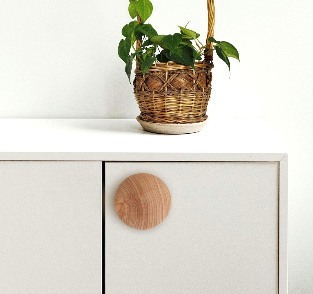 Large Wood Knobs, Large Cabinet Knobs 90mm 3.5" Natural Wood Drawer Knobs, Scandinavian Kitchen ...