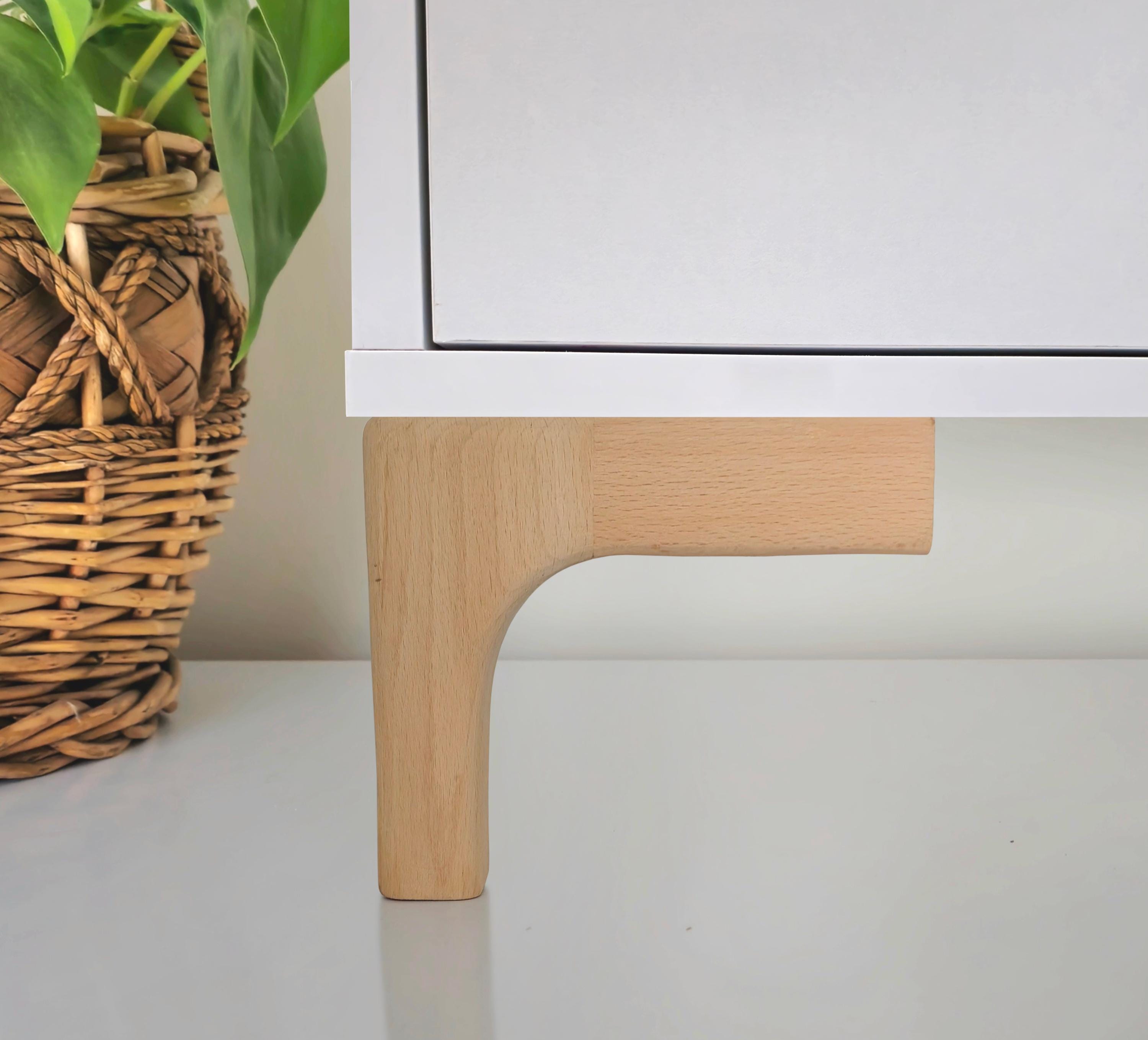 Mid Century Modern Furniture Legs: 6-inch Natural Wood Replacement Feet ...