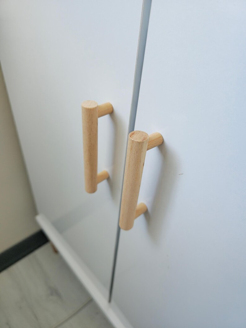 Beech Wood Cabinet Pulls: Mid Century Modern Drawer Handles - Etsy