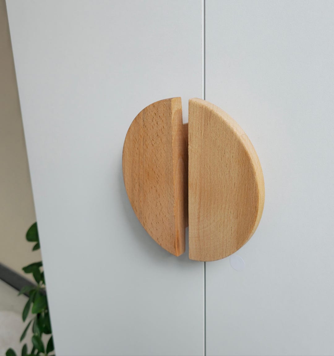 Beech Wood Half Moon Drawer Pulls: Minimalist Cabinet Handles - Etsy
