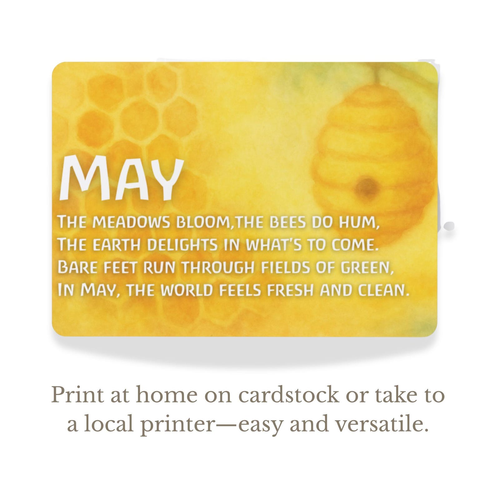 Waldorf Seasonal Verse Cards: Printable Monthly Poems (digital Download ...
