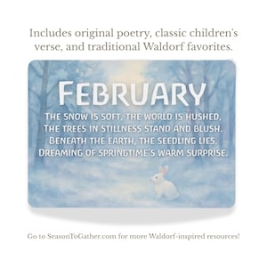 Waldorf Seasonal Verse Cards by Month, Digital Cards, Homeschool ...