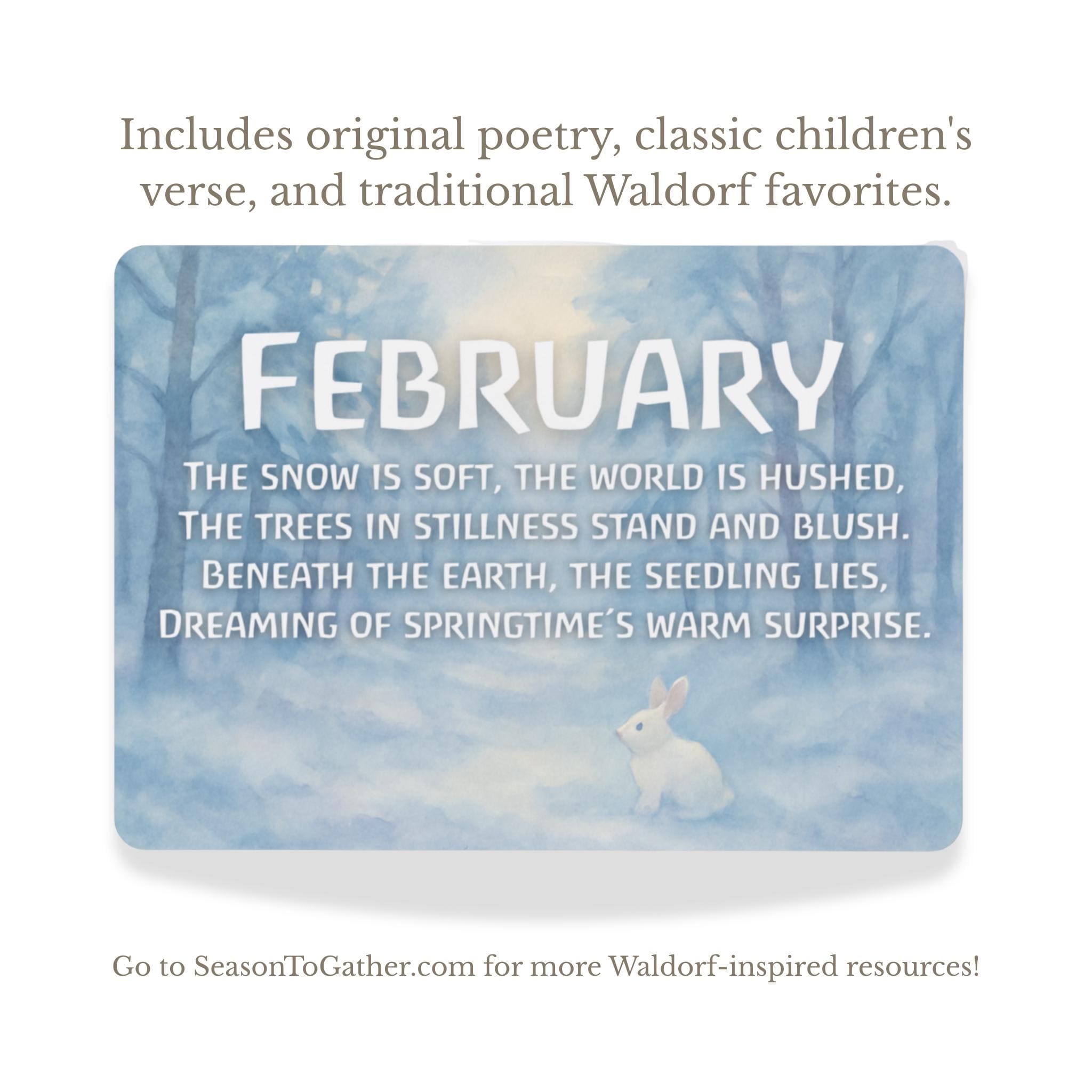 Waldorf Seasonal Verse Cards: Printable Monthly Poems (digital Download ...