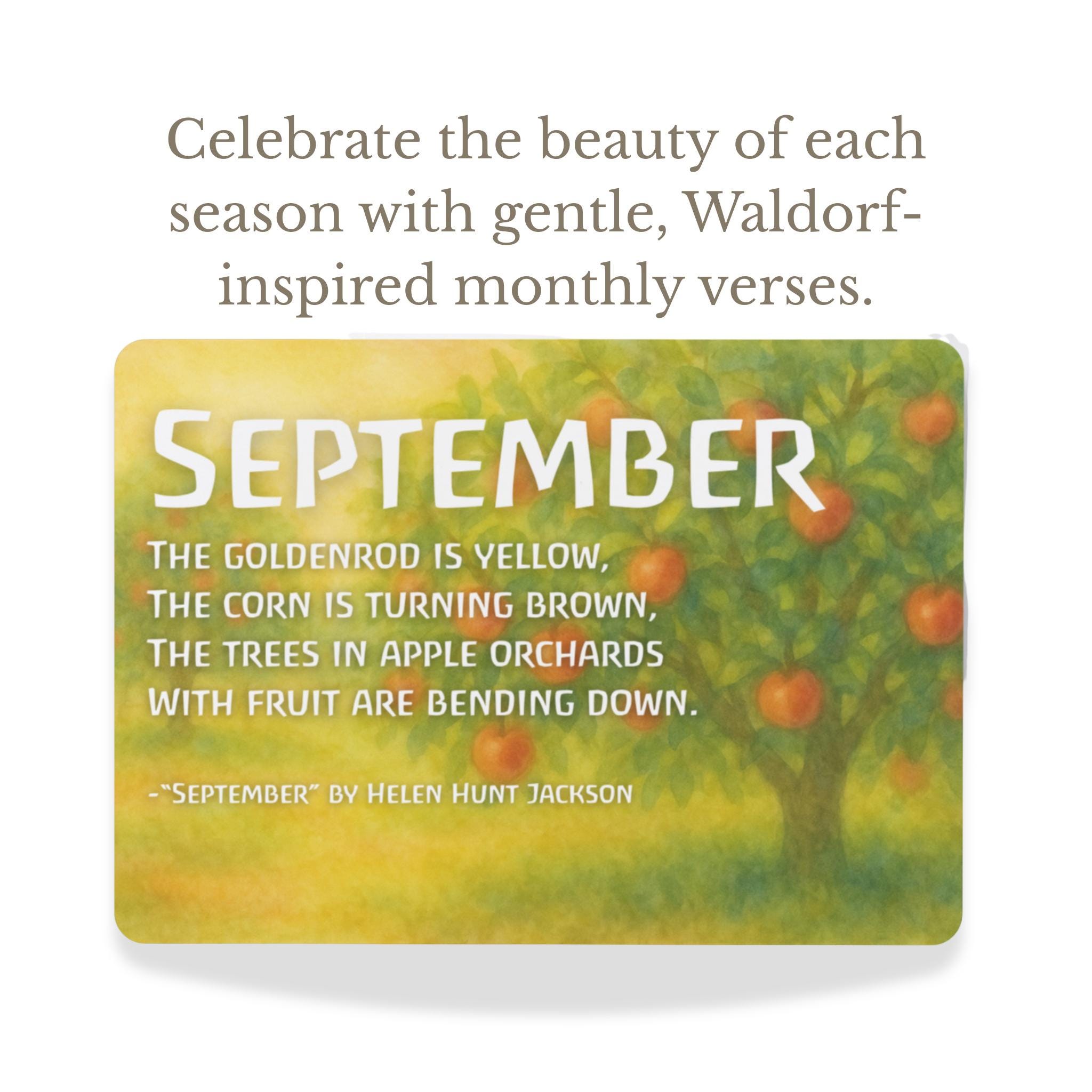 Waldorf Seasonal Verse Cards: Printable Monthly Poems (digital Download ...